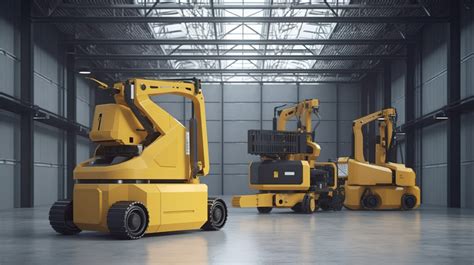 Robot Arm Warehouse Automation 3d Render Of Forklift And Robotic In Action Backgrounds 