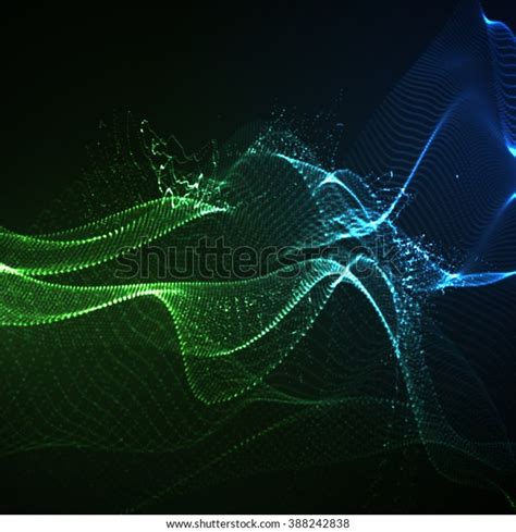3d Illuminated Abstract Digital Wave Glowing Stock Vector Royalty Free