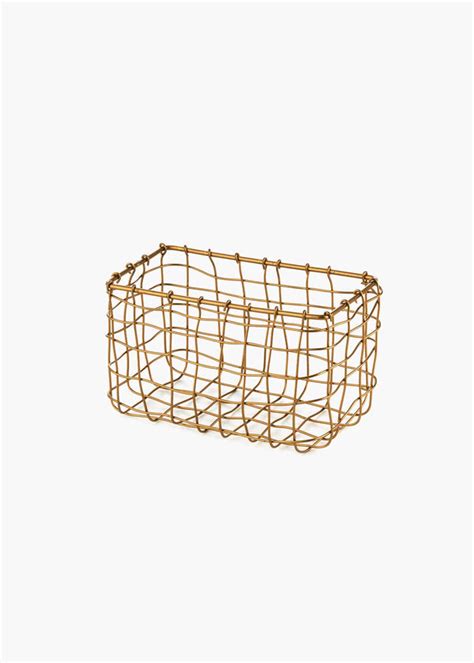 Fog Linen Work Handmade Brass Wire Basket Minzuu