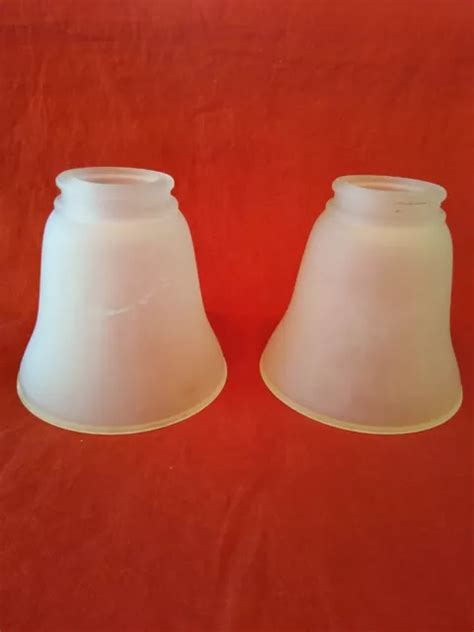 Vintage Lamp Shades Frosted Glass Replacement Shades Lot Of 2 £1158