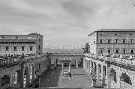 Cassino Lazio Italy The Benedictine Abbey Of Montecassino Stock