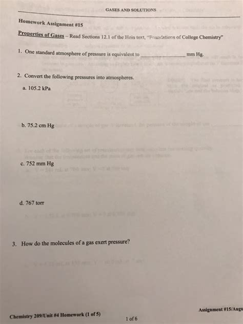 Solved GASES AND SOLUTIONS Homework Assignment 15 Chegg