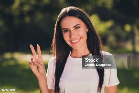 Closeup Portrait Of Her She Nicelooking Attractive Lovely Charming Cute