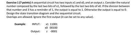 Solved Exercise 1 7 ﻿points ﻿a Sequential Circuit Has Two