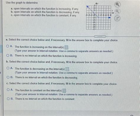 solved use the graph to determine ay दे a open intervals on