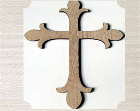 Unfinished Wooden Catholic Cross Shape Easter Christian Craft From 1 Up