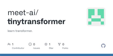 Github Meet Aitinytransformer Learn Transformer