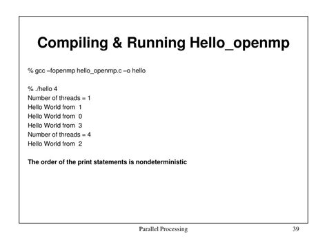Ppt High Performance Computing Cs 540 Shared Memory Programming