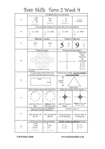 Maths Worksheets Basic Skills Teaching Resources
