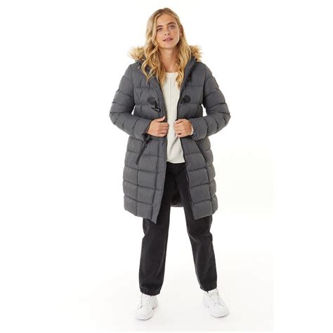 Buy Brave Soul Womens Wizard Long Padded Jacket With Faux Fur Trim Hood