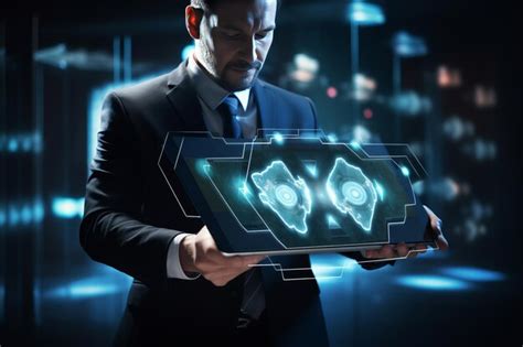 Premium Photo Fortifying Business Networks Embracing Shielded Tablet