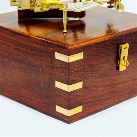Nautical Ship Decore Brass Polished Sextant With Decorative Anchor