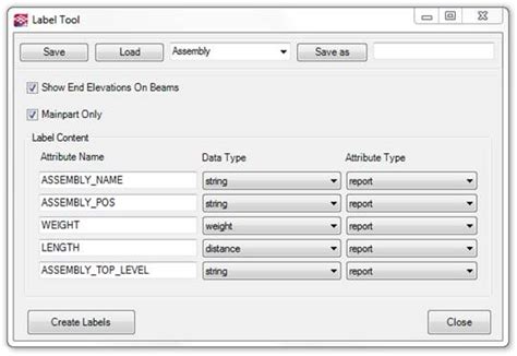 Label Tool Tekla User Assistance