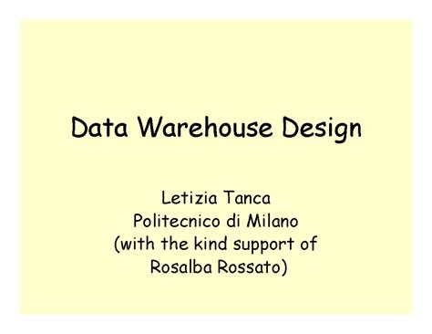 5 Data Warehouse Conceptual Design 0910 Seg 8 Data Warehouse Design
