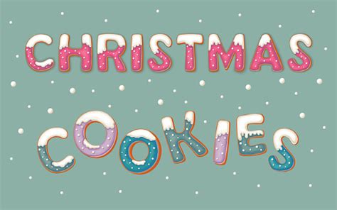 파란색 배경에 만화 스타일의 진저 브레드 쿠키 문자와 크리스마스 쿠키 벡터 일러스트 눈과 달콤한 뿌리생강 쿠키의 형태로 편지 크리스마스 장식 요소입니다 쿠키에 대한 스톡