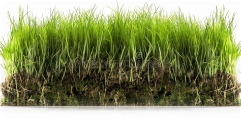Front View Of Grass Or Lawn Isolated On White Stock Illustration