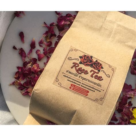 กลีบกุหลาบมอญ อิงลิชบิชอป 50 กรัม ชากุหลาบ หอมหวาน ละมุน ชาดอกไม้ Organic Tea Blend Tea Rose Tea