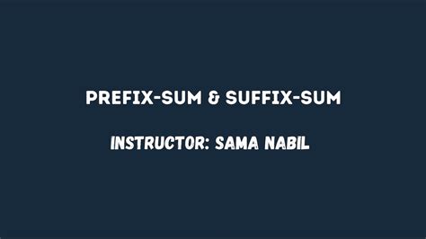 Prefix Sum And Suffix Sum Sheet Upsolve Youtube