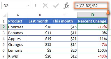 How To Calculate Percentage In Excel Formula Examples