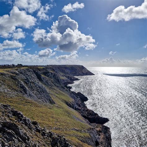 Three Cliffs Bay A Popular Tourist Destination Located On The South