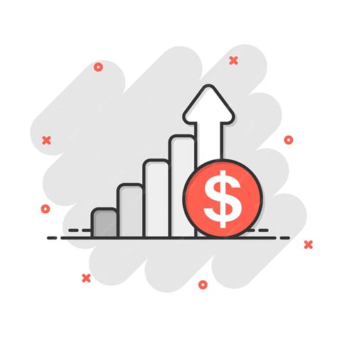Icono De Flecha De Crecimiento En Estilo Cómic Vector Premium