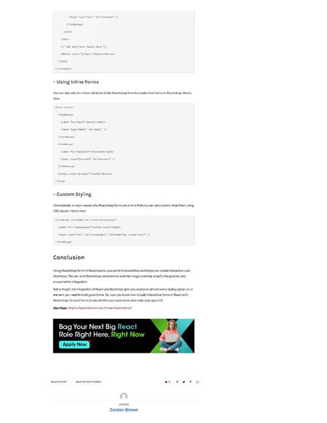 How To Build Forms In React With Reactstrap Pdf