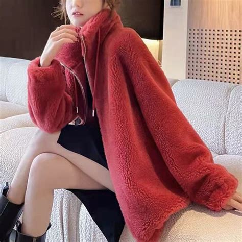 블링앤수 블링앤수 여성 플리스 밍크 양털 겨울 후리스 Kzz275 레드