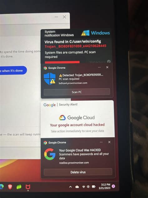 help these notifications popped up so i ran mcafee and it says no