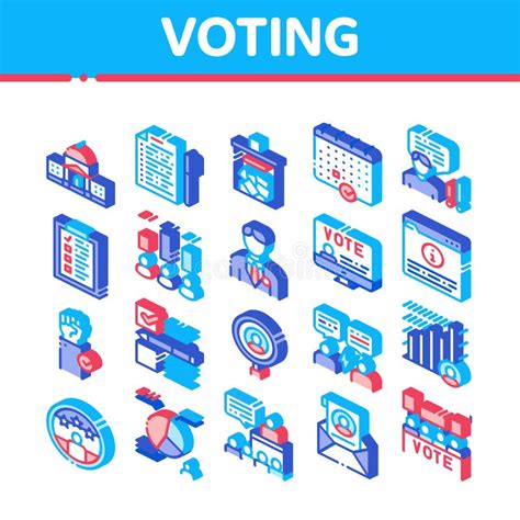 Voting And Election Isometric Icons Set Vector Stock Vector Illustration Of Icons Democracy