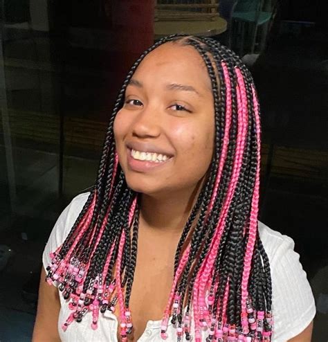 16 Best Medium Knotless Braids With Beads Hairstylecamp