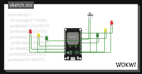 Traffic Signal Copy Wokwi Esp32 Stm32 Arduino Simulator