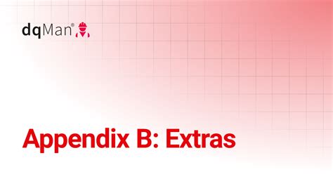 appendix b extras dqman documentation