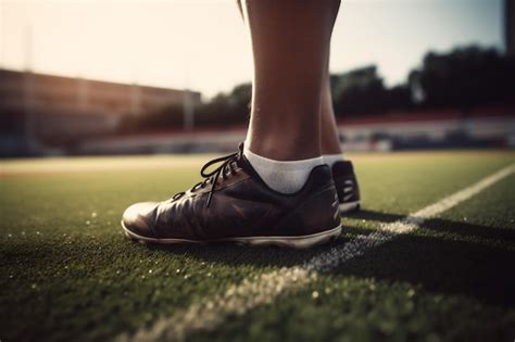 Premium Ai Image Shoe Soccer Football Feet Sneakers Stadium