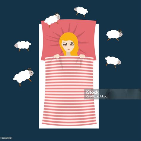 수 면 문제 및 불면증 증상 잘 자라 남자 대 여자 평면 그림입니다 불면증에 대한 스톡 벡터 아트 및 기타 이미지 불면증