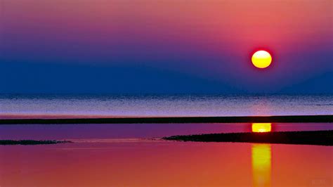 Beach Pink Purple Blue Sunset Wallpapers Wallpaper Cave