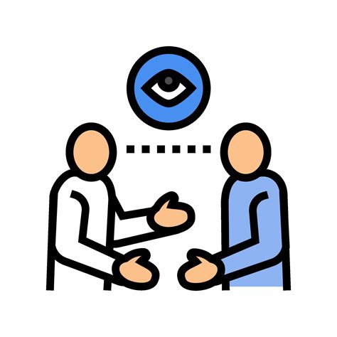 Eye Contact Interview Job Color Icon Vector Illustration 28086651