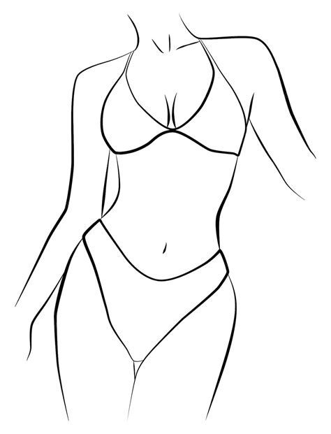 Premium Vector The Silhouette Of The Body Is A Line Female Silhouette
