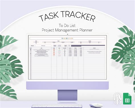 Task Tracker To Do List Project Management Google Sheets Template Spreadsheet Instant Download