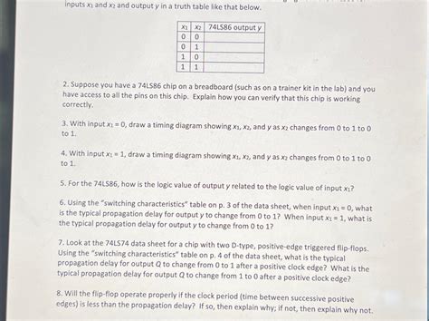 Solved Inputs X1 ﻿and X2 ﻿and Output Y ﻿in A Truth Table