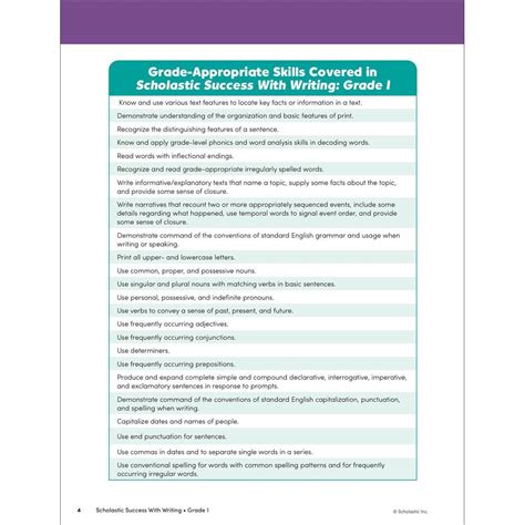 Scholastic Success With Writing Workbook Grade 1