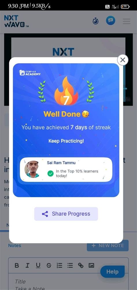sairam tammu on linkedin learningeveryday progress nxtwave ccbpian