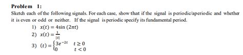Solved Problem 1 Sketch Each Of The Following Signals For Chegg Com