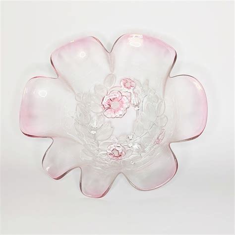 Mikasa Crystal Rosella Floral Art Glass Bowl Etsy