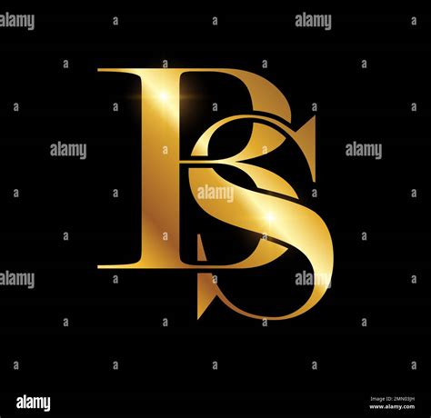 A Vector Illustration In Black Background With Gold Shine Effect Of Gold Monogram Logo Initial