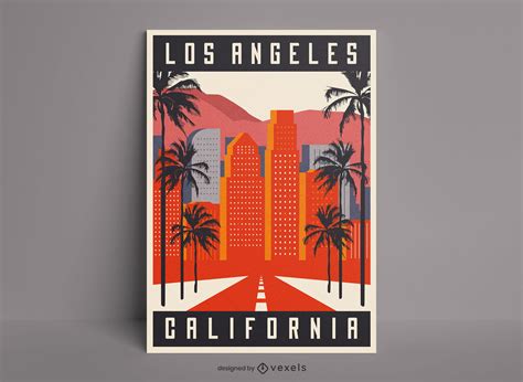 Los Angeles City Buildings Poster Vector Download