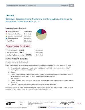 Fillable Online Eureka Math Grade Module Lesson Problem Set YouTube Fax Email Print