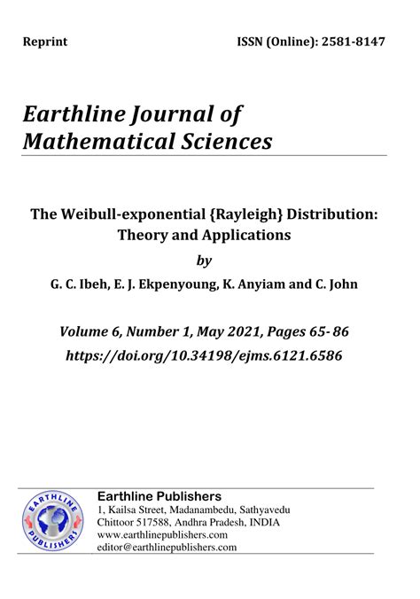 Pdf The Weibull Exponential {rayleigh} Distribution Theory And Applications