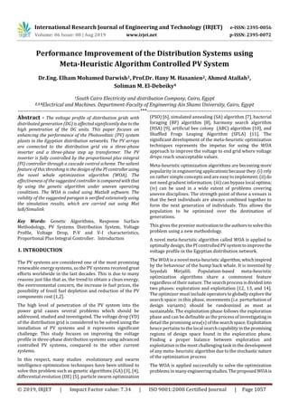 IRJET Performance Improvement Of The Distribution Systems Using Meta