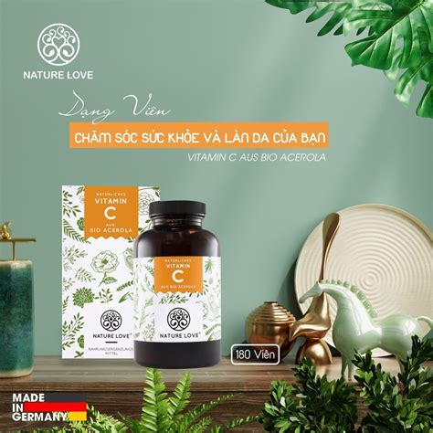 Hàng Đức Nature Love VITAMIN C AUS BIO ACEROLA 180 Kapseln Shopee