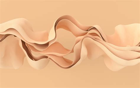 베이지색 종이 또는 면직물 3d 렌더링 배경에는 파도와 곡선이 있습니다 동적 벽지 0명에 대한 스톡 사진 및 기타 이미지 0